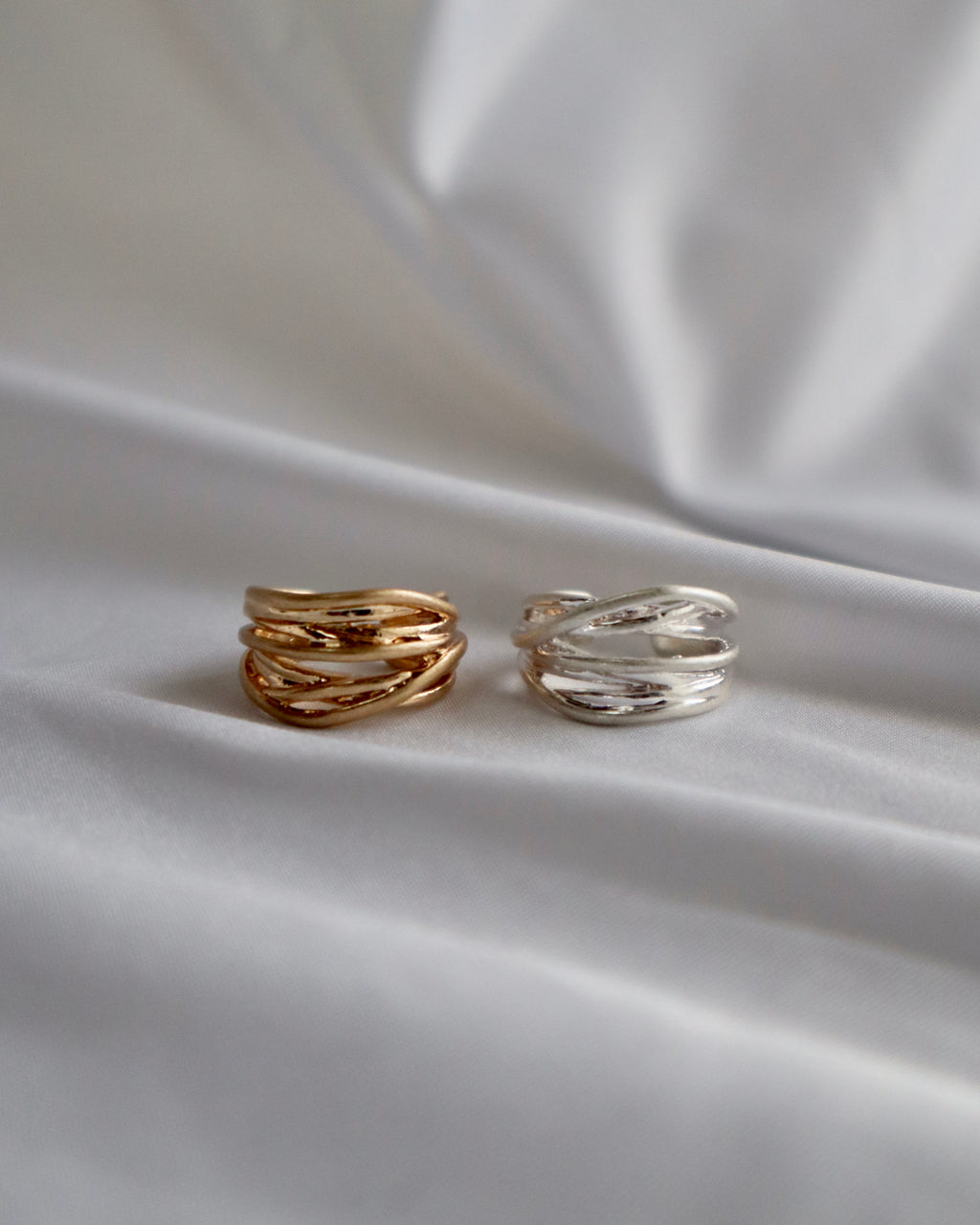 overlapping threads pinky ring & ear cuff - beller